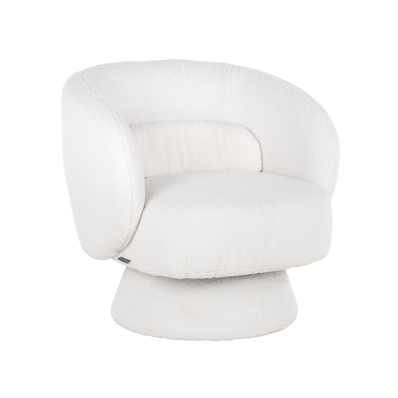 Swivel lounge chair Senna white furry (Himalaya 900 white furry) – Lujo ...